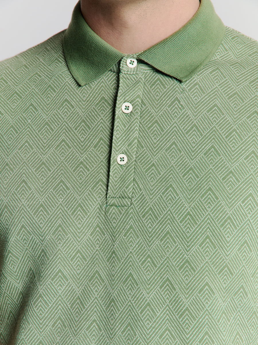 Polo 2 Coloured Jacquard: Green – Cutler & Co