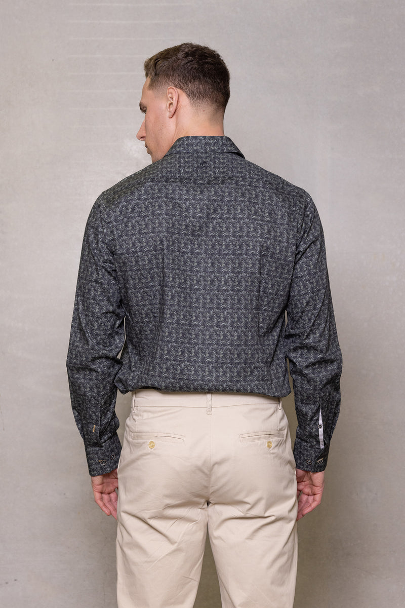 Blake Geometric Shirt: Heritage Green – Cutler & Co