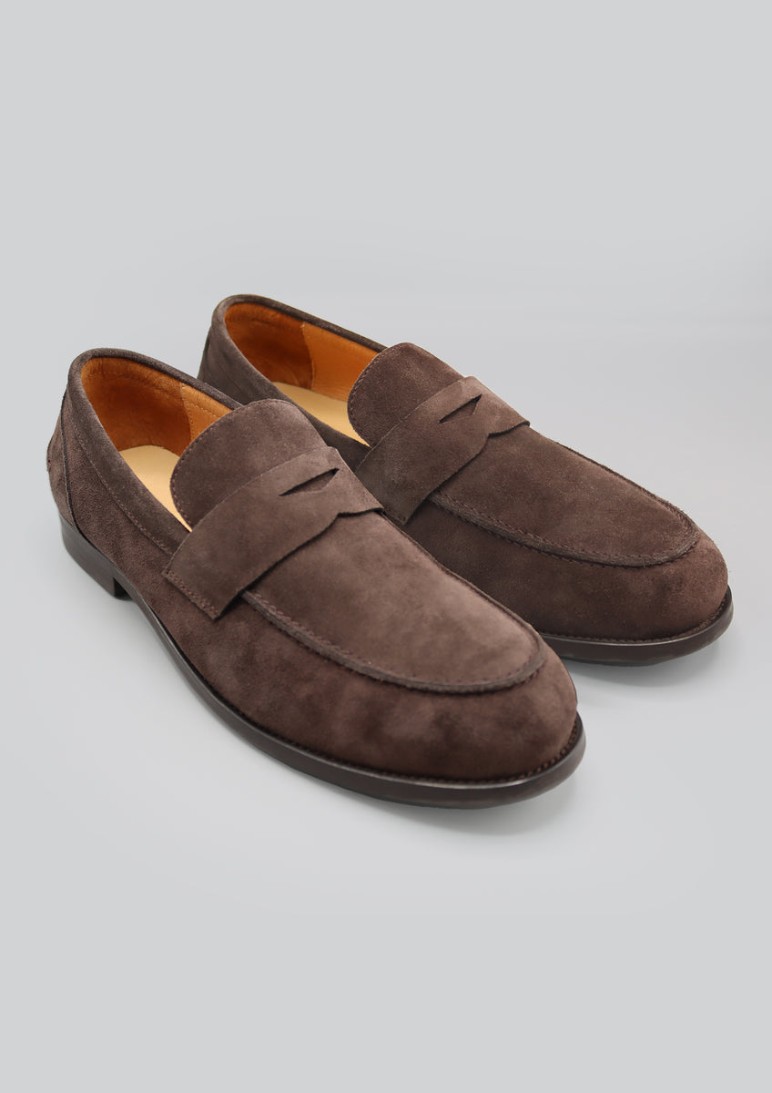 Fredrick Penny Loafer: Brown Suede – Cutler & Co